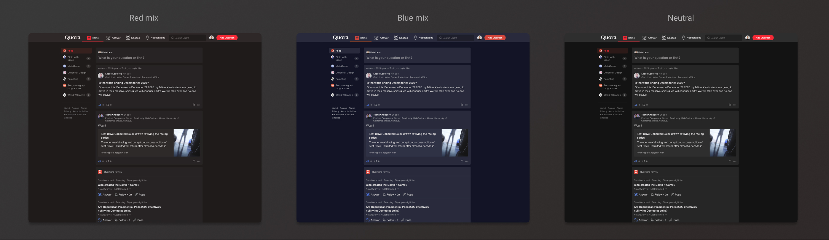 Pete Lada | Product design generalist | Quora Dark Mode